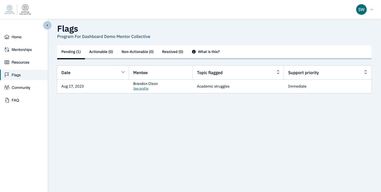 Flags - Supporting Participants at the Right Time – Mentor Collective